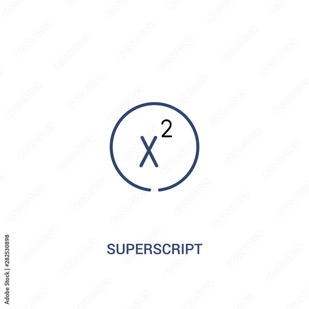 superscript concept 2 colored icon. simple line element illustration ...