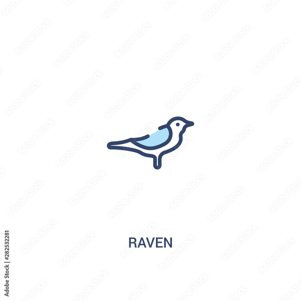 raven concept 2 colored icon. simple line element illustration. outline ...