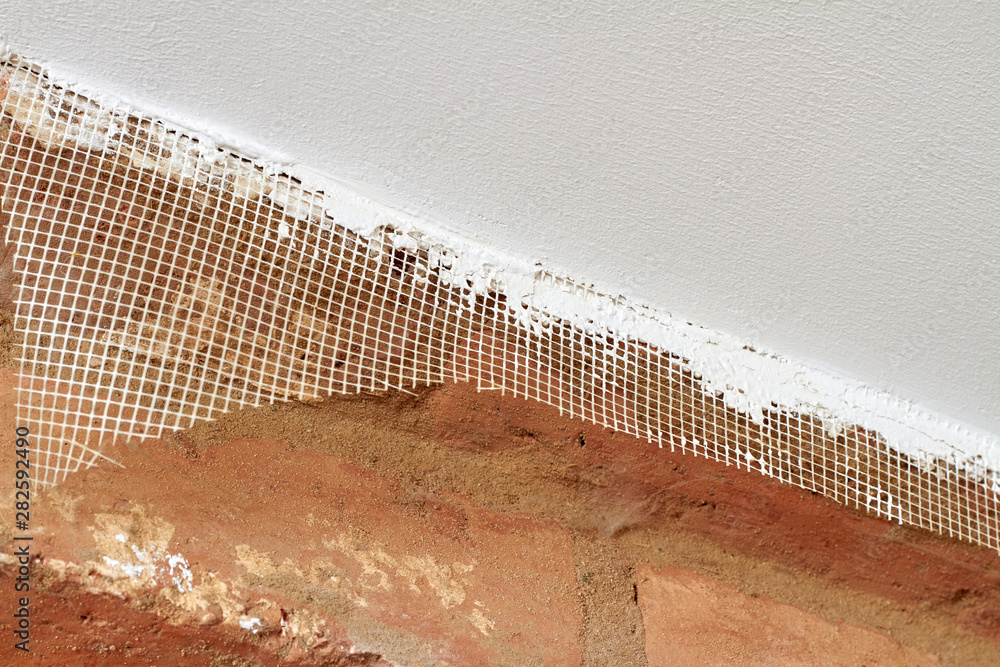 House ceiling renovation, insualtion with glue plastering layers ...