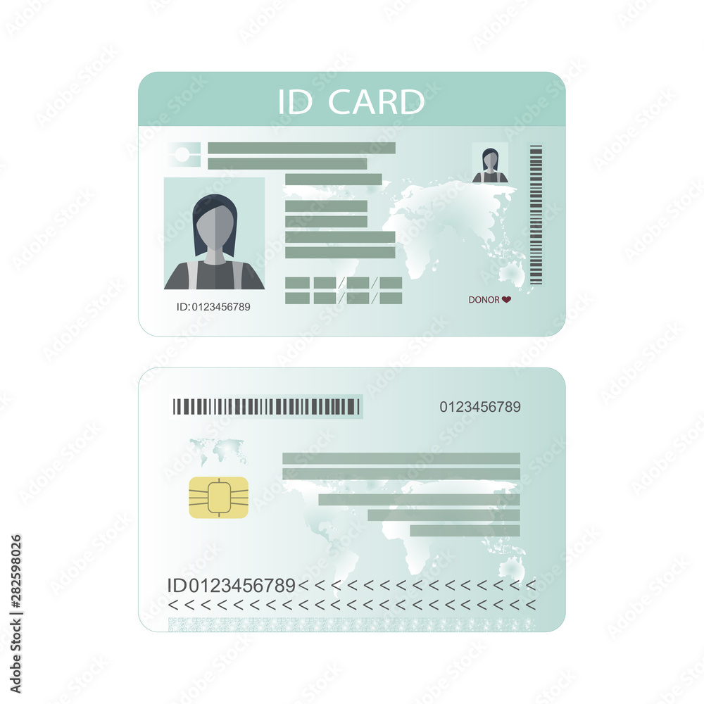 Personal identification card. ID card, identification card, identity ...