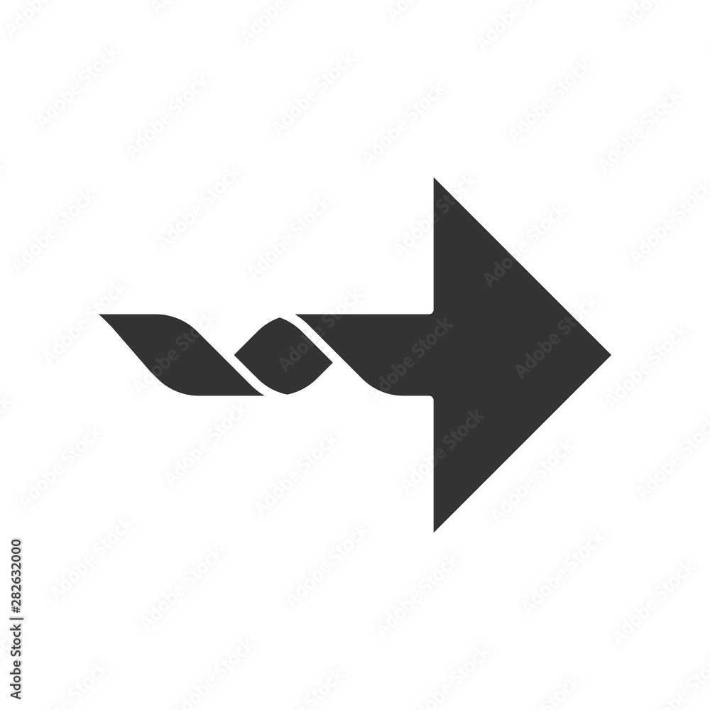 Right curved arrow glyph icon. Direction sign, forward curve. Motion pointer, designator ...