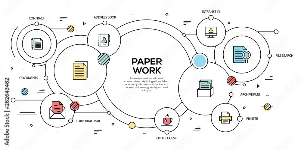 PAPER WORK VECTOR CONCEPT AND INFOGRAPHIC DESIGN Stock Vector | Adobe Stock
