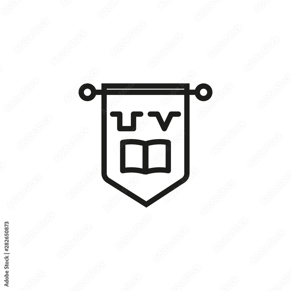 University flag line icon. Emblem, symbol, studying. Education concept ...