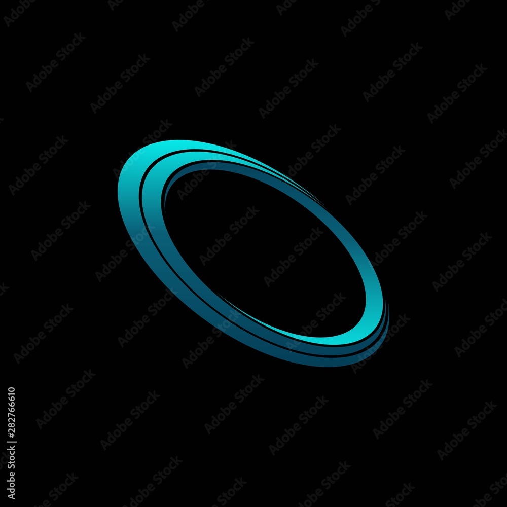 simple 3d circle ring vector logo Stock Vector | Adobe Stock