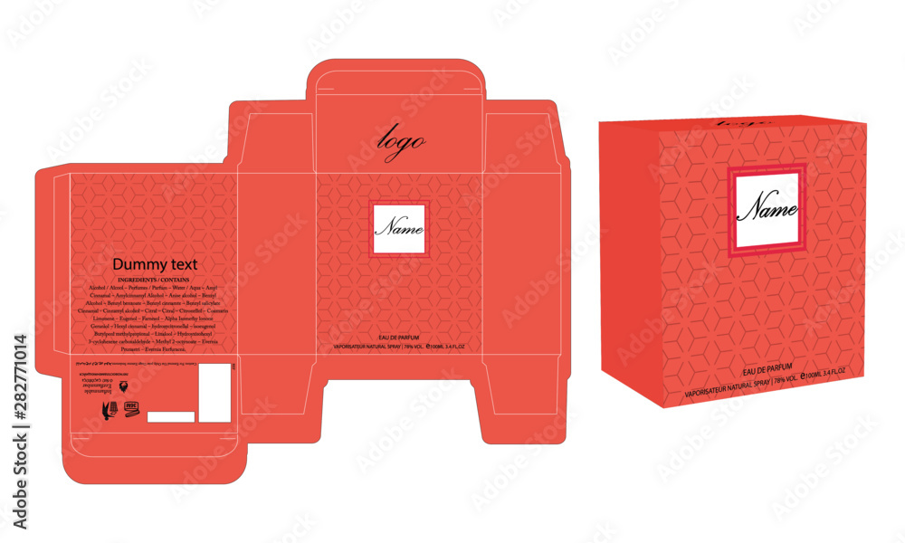 Packaging design, perfume luxury box design template and mockup box ...
