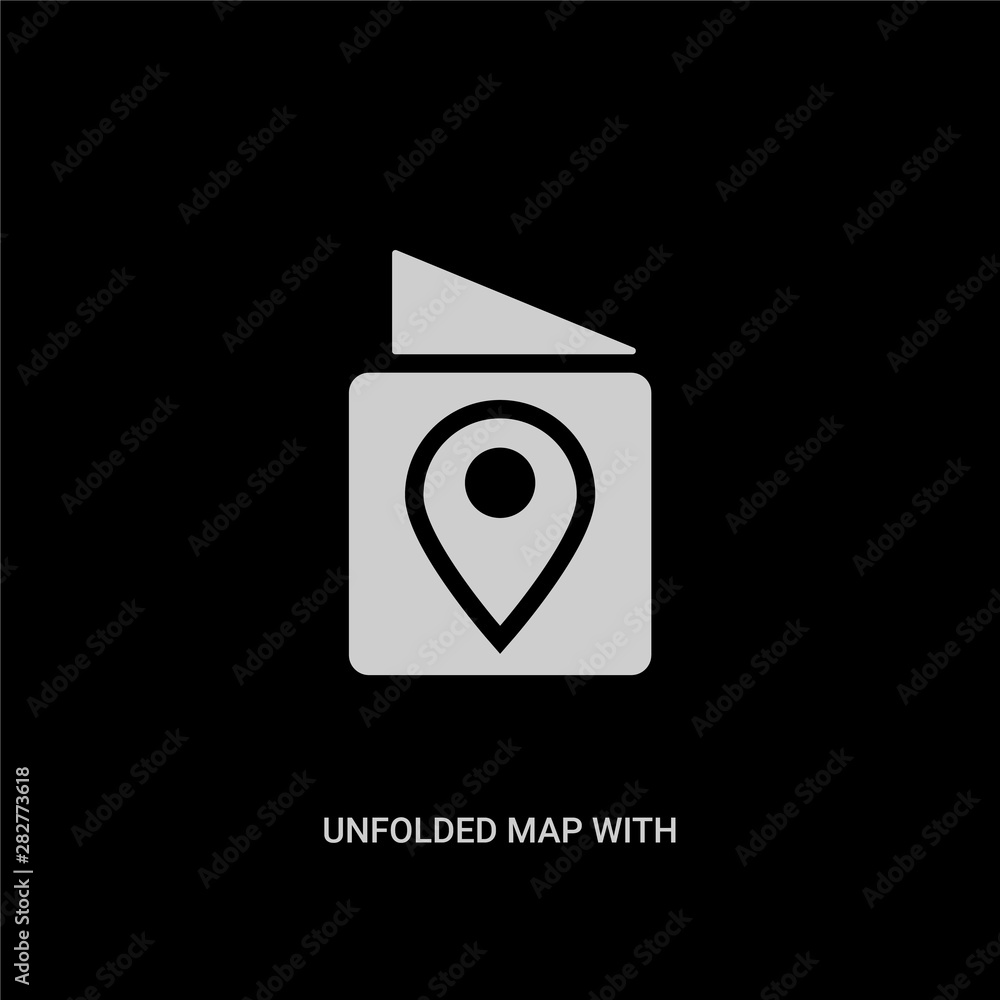 Image vectorielle Stock white unfolded map with location mark vector ...