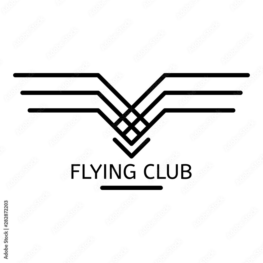 Flying club logo. Outline flying club vector logo for web design ...