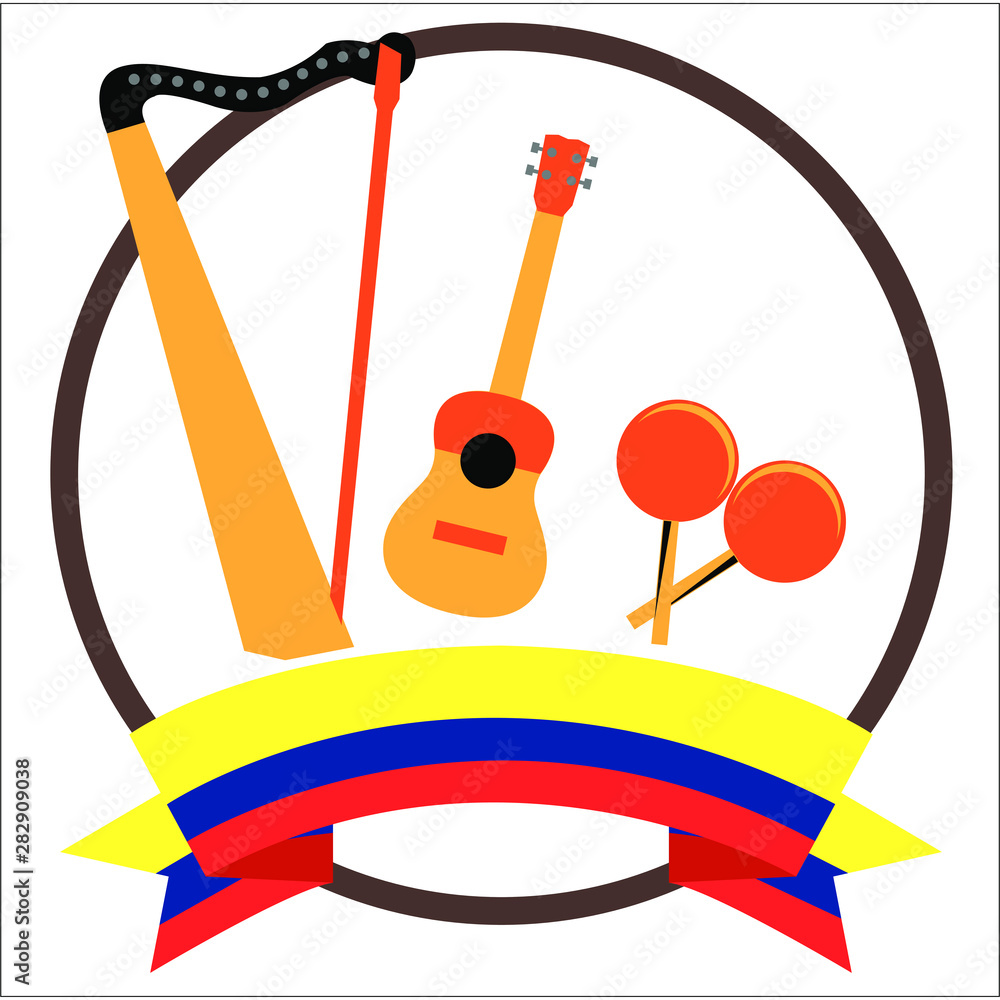 Vector de Stock Harp, Cuatro and Maracas Venezuelan and colombian ...