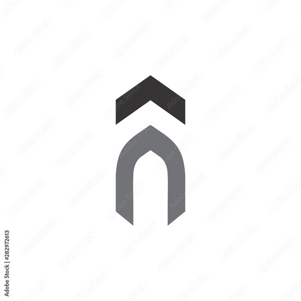 Up Arrow with Door and Roof Home building logo design vector Stock ...