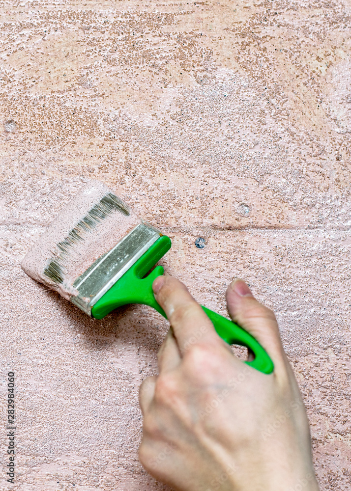 Decorator primer to Prime the walls before applying the plaster ...