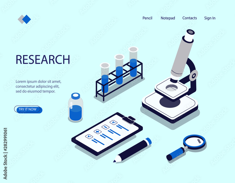 Illustrazione stock di Isometric image of the laboratory. Visualization ...