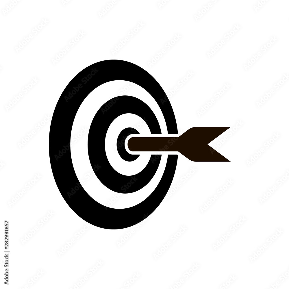 Aim icon. Arrow in aim. Idea, concept sign. Winner, target goal icon ...