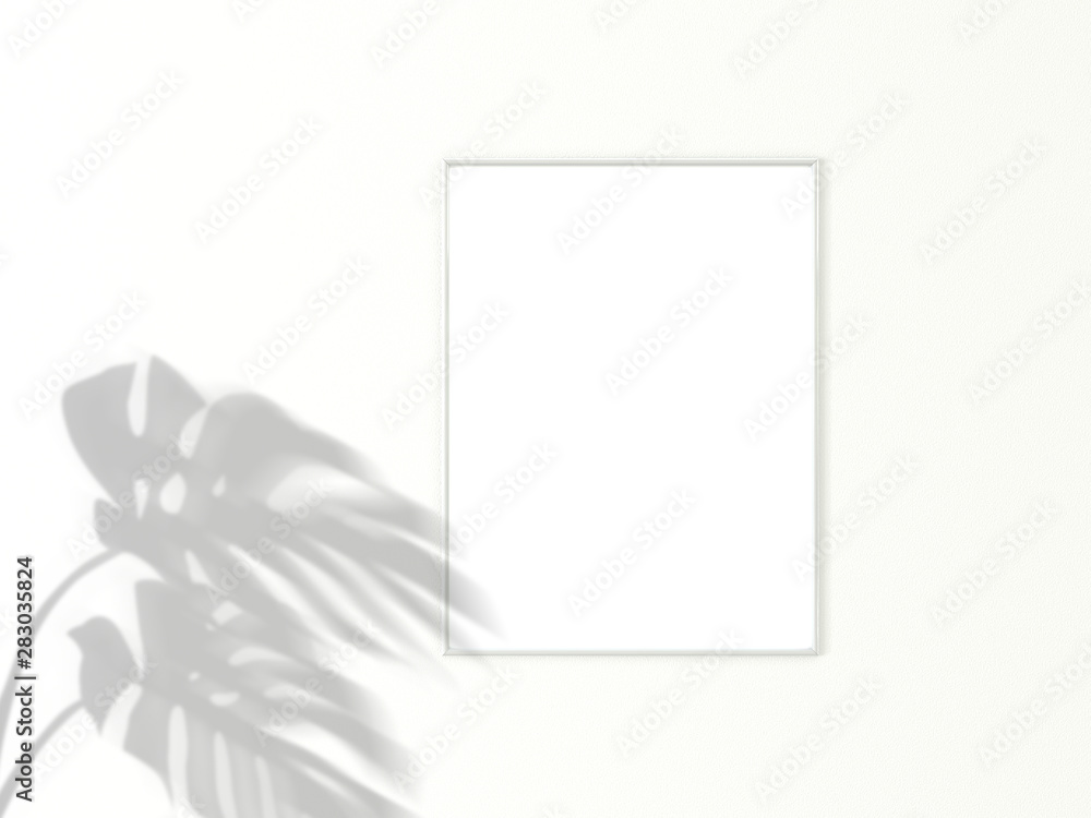 3x4 vertical White frame for photo or picture mockup on white ...