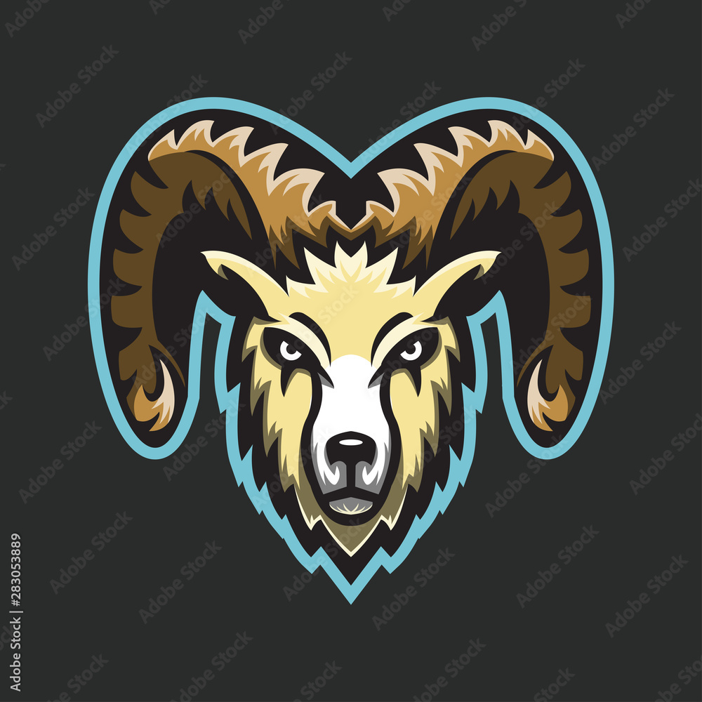 Argali/Goat Mascot Logo Concept Vector Illustration Cartoon. Suitable ...