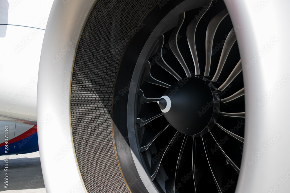 Airbus A320 NEO engine. Modern aircraft. CFM Leap-1A engine. Airplane ...