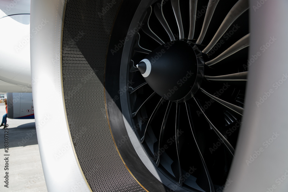 Airbus A320 NEO engine. Modern aircraft. CFM Leap-1A engine. Airplane ...