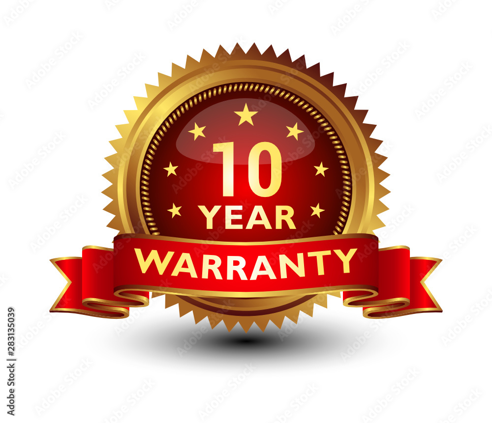 Majestic, powerful, high quality 10 year warranty badge, sign, seal ...