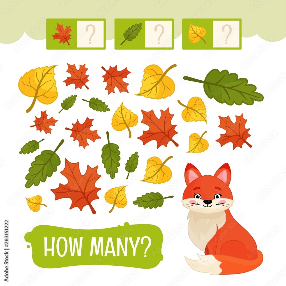 Counting educational children game, math kids activity sheet. How many ...