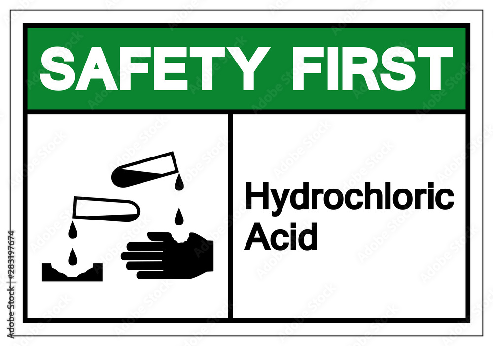 Safety First Hydrochloric Acid Symbol Sign ,Vector Illustration ...