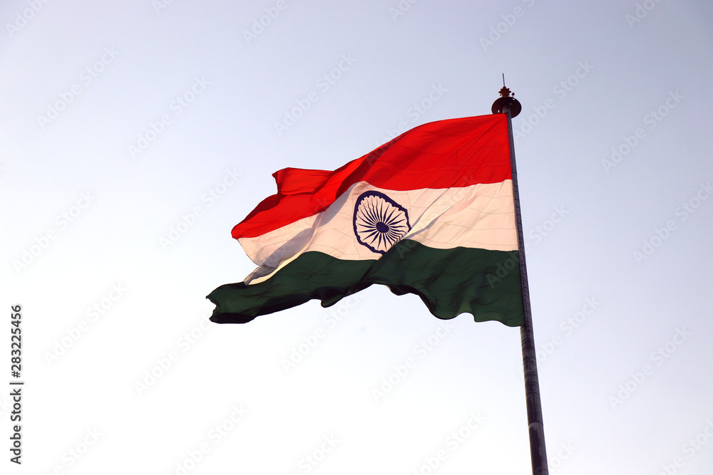 Fotografie Indian National Flag waving. The national flag of the ...
