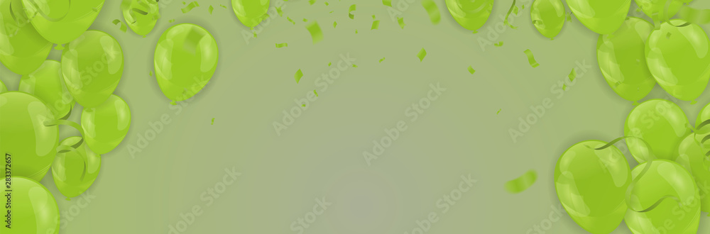 Colorful Happy Birthday. Announcement with balloon header background ...