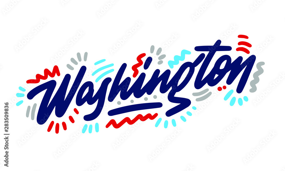 Washington handwritten city name.Modern Calligraphy Hand Lettering for ...