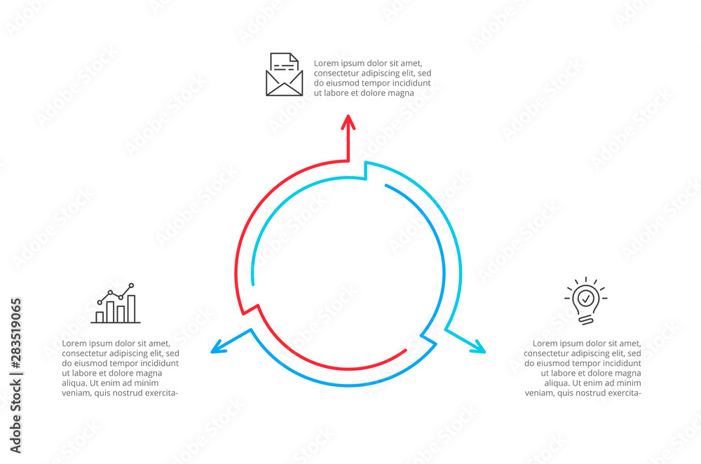 Thin line cycle infographic with arrows. Modern concept design template ...