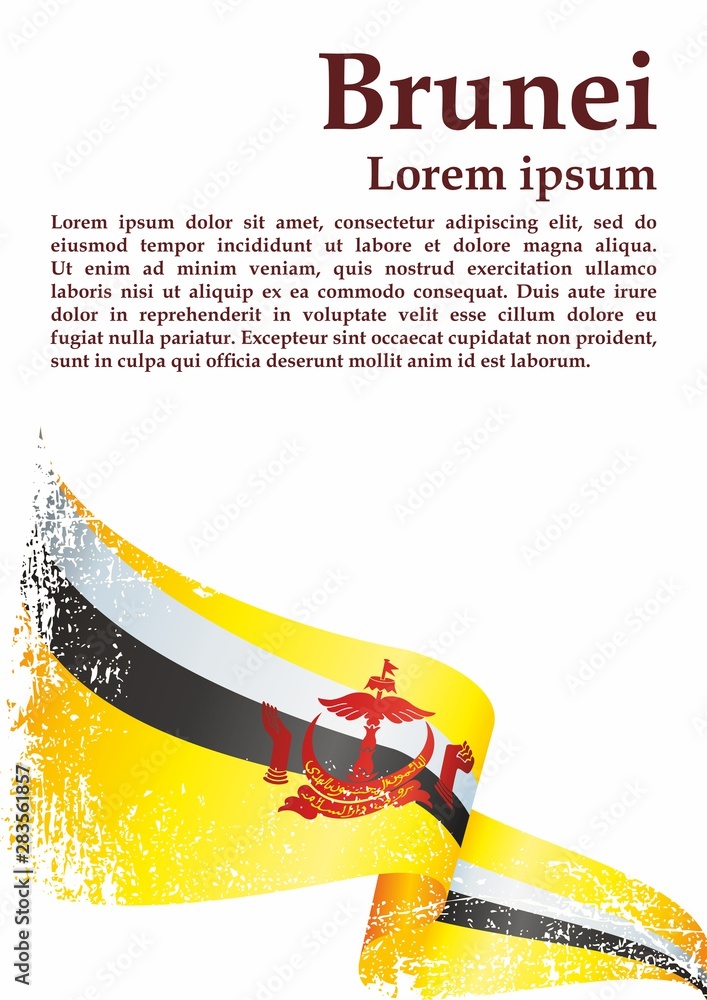 Flag of Brunei, Nation of Brunei, the Abode of Peace. Template for ...