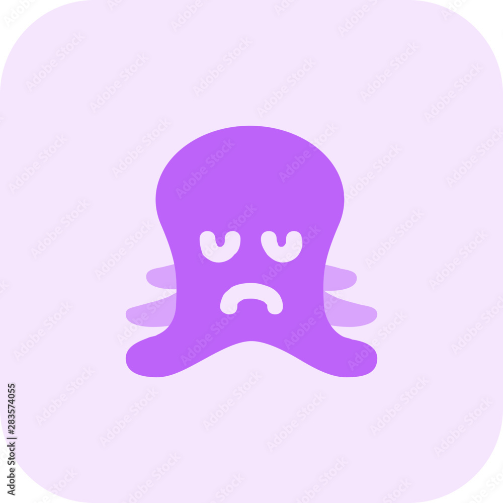 Sad face pictorial representation octopus emoji for chat Stock Vector ...