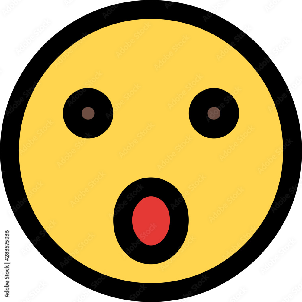 shock expression emoticon with wide open mouth Stock Vector | Adobe Stock