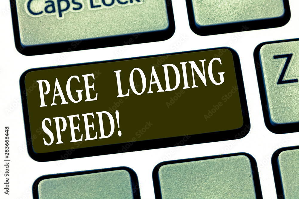 Writing note showing Page Loading Speed. Business photo showcasing time ...