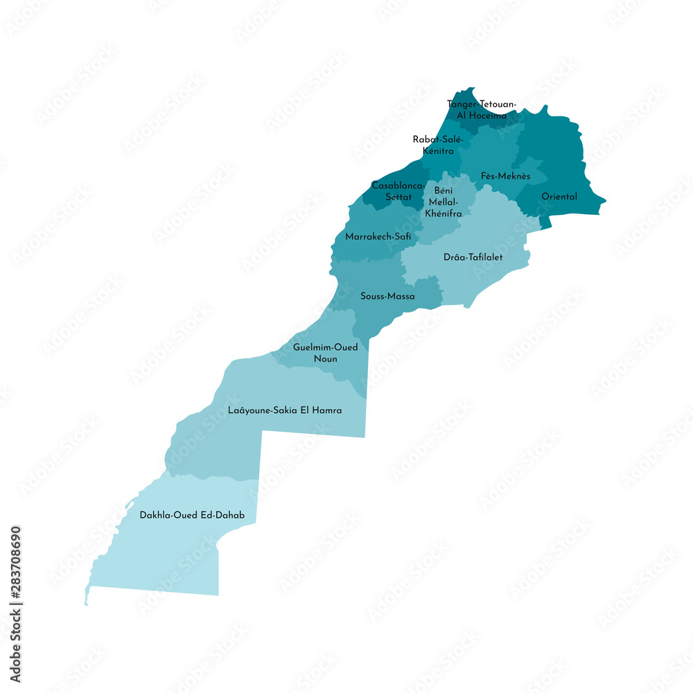 Vector isolated illustration of simplified administrative map of ...