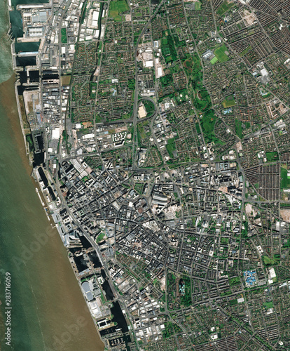 High resolution Satellite image of Liverpool, England (Isolated imagery ...