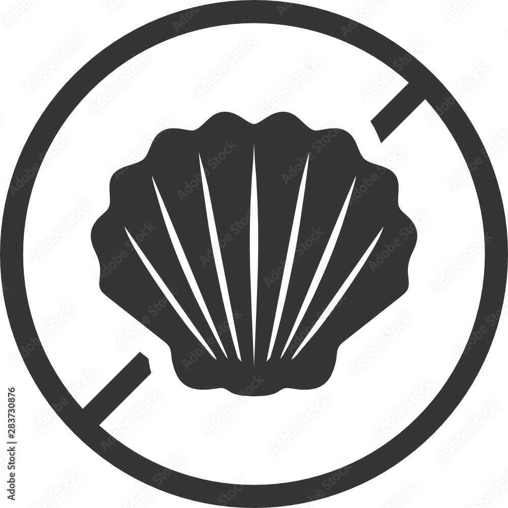 Shellfish Free Symbol for Food Packaging Label Stock Vector | Adobe Stock