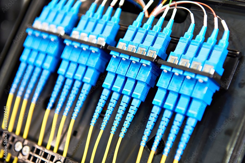 Fiber Optic Connectors Cable Stock Photo Adobe Stock
