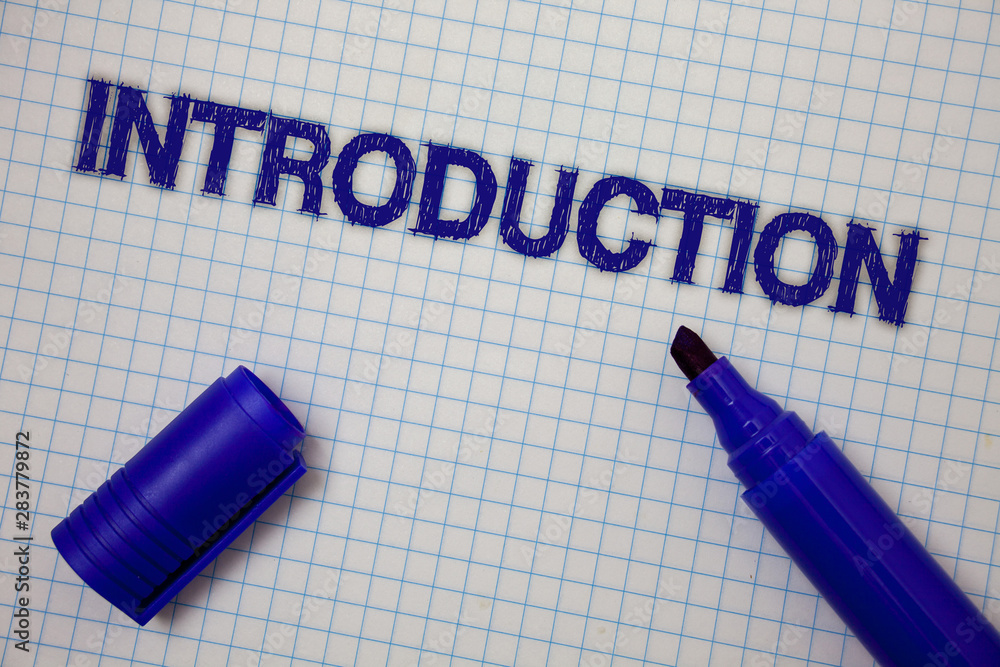 Handwriting text Introduction. Concept meaning First part of a document ...