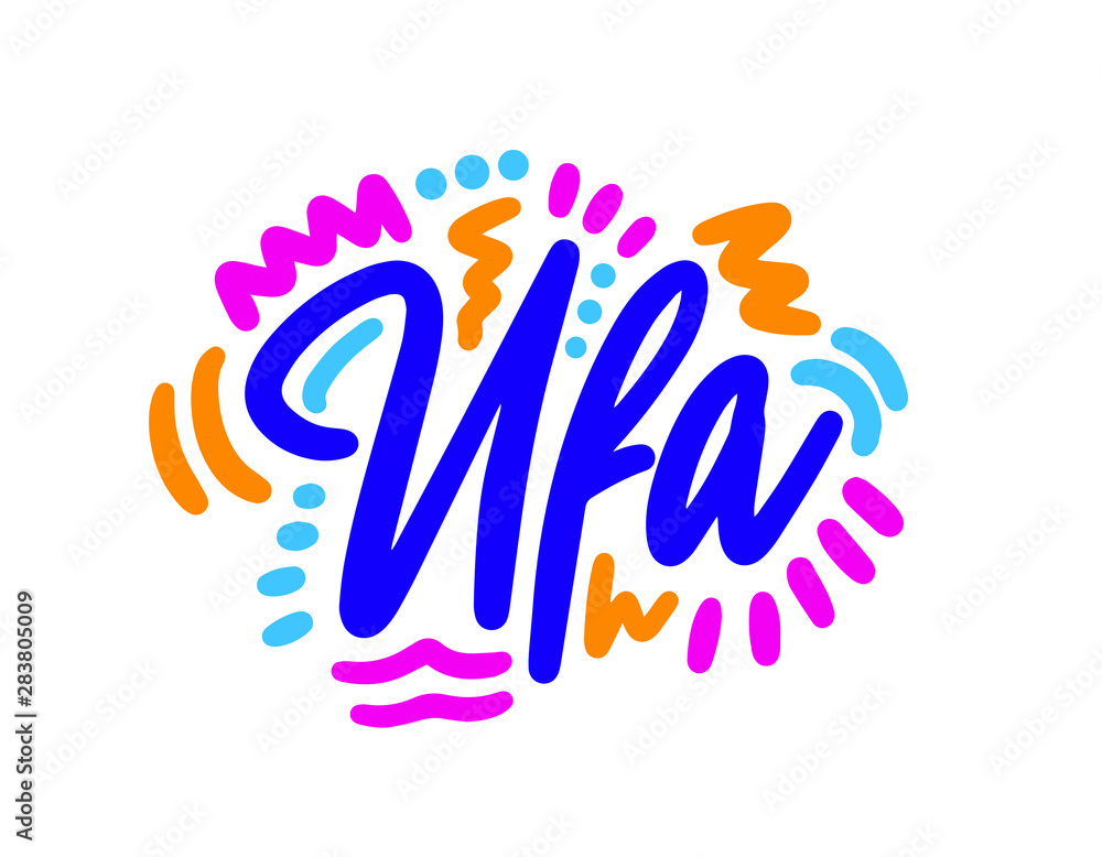 Ufa Handwritten city name.Modern Calligraphy Hand Lettering for ...