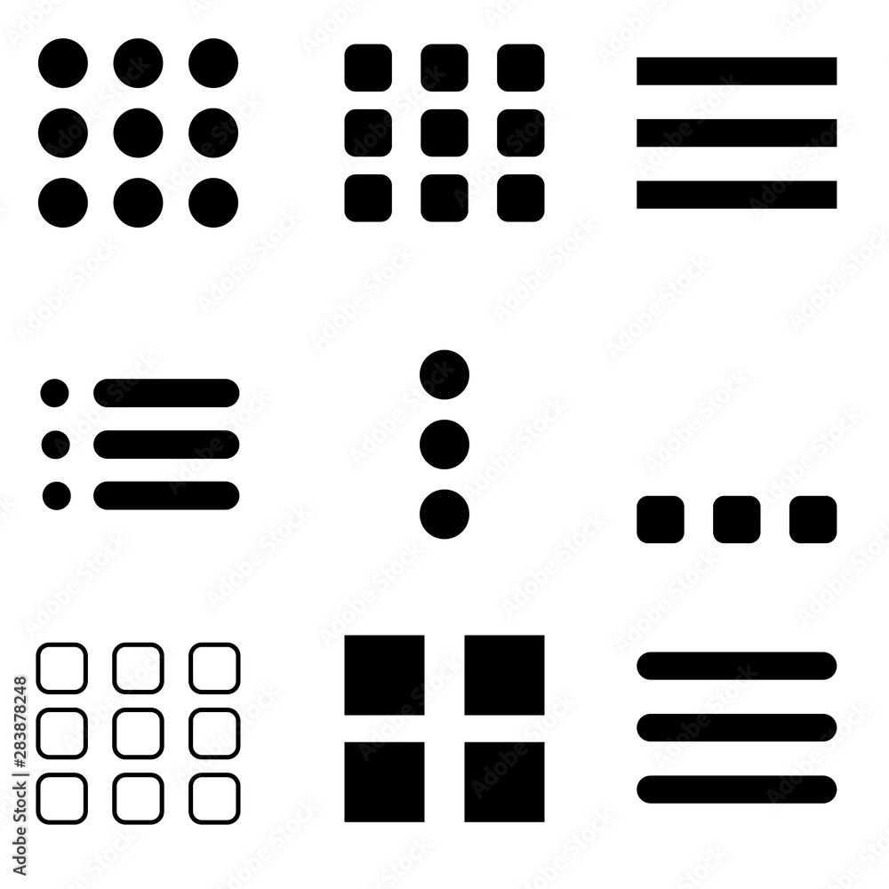 Set of Hamburger menu icon vector set for navigation and action bars ...