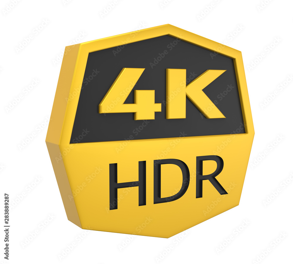 4K HDR Sign Isolated Stock Illustration | Adobe Stock