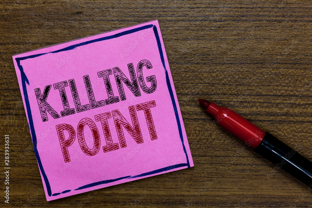 Text sign showing Killing Point. Conceptual photo Phase End Review ...