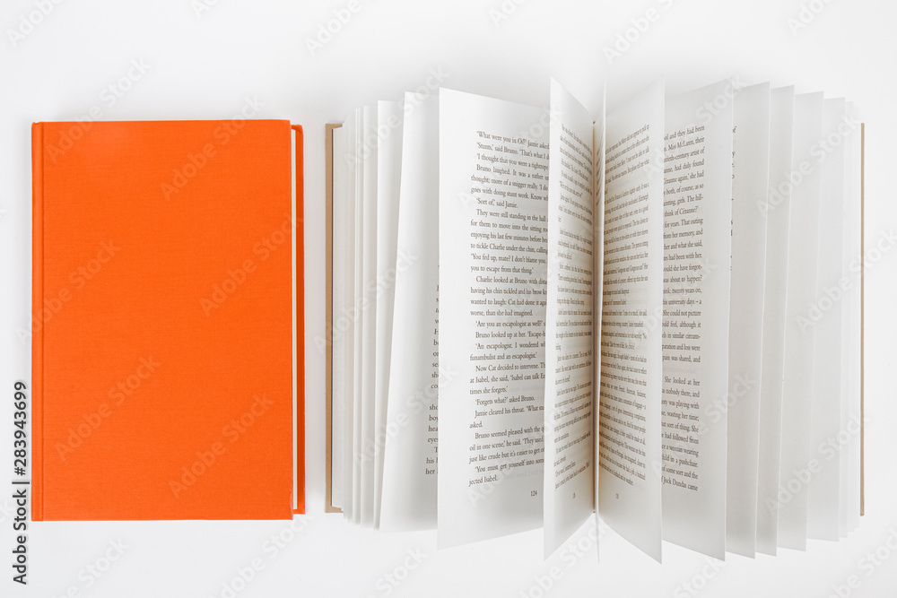 open book on white background Stock Photo | Adobe Stock