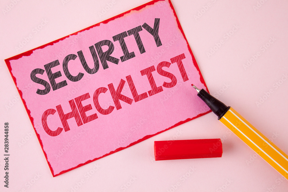 Text sign showing Security Checklist. Conceptual photo list with ...