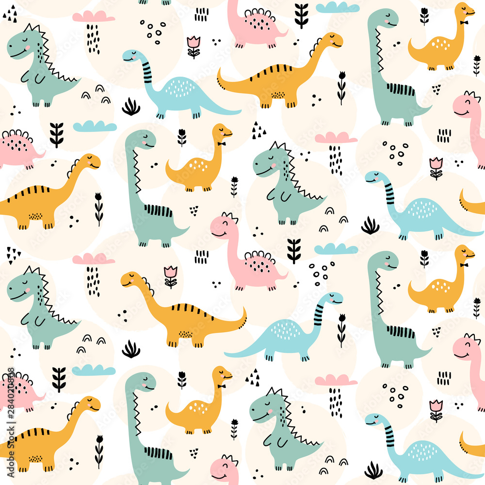 cute dinosaur seamless pattern