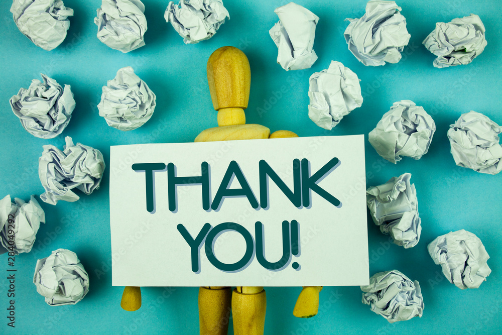 Writing note showing Thank You Motivational Call. Business photo ...