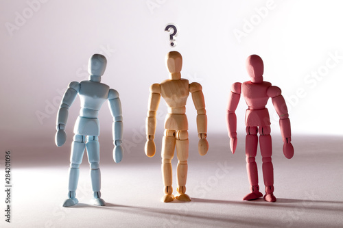 Gender stereotype concept. Questioning sexual identity. Masculine ...