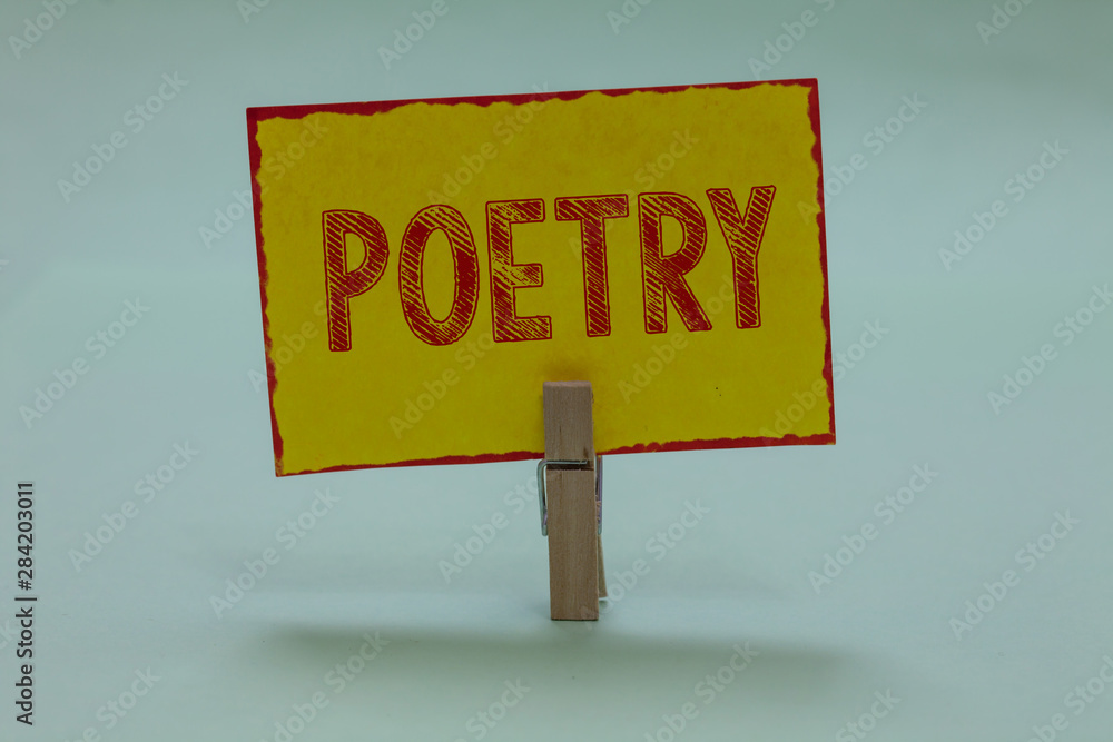 Conceptual hand writing showing Poetry. Business photo text Literary ...