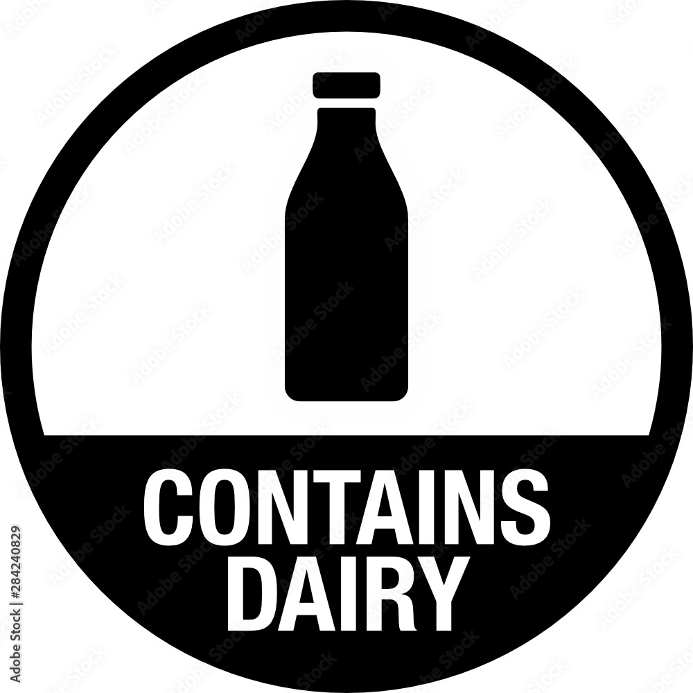 Contains Dairy Symbol for Food Packaging Label Stock Vector | Adobe Stock