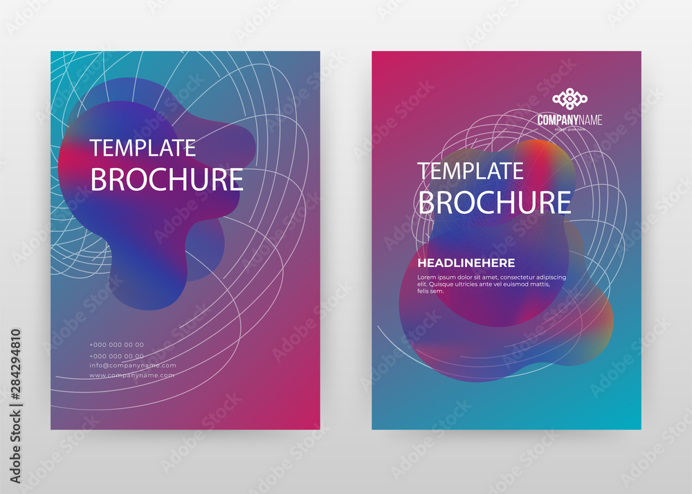 Purple liquid geometry elements with lines design for annual report ...