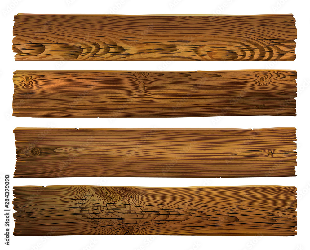Wooden sign. Realistic highly detailed vector dark brown wooden grunge ...