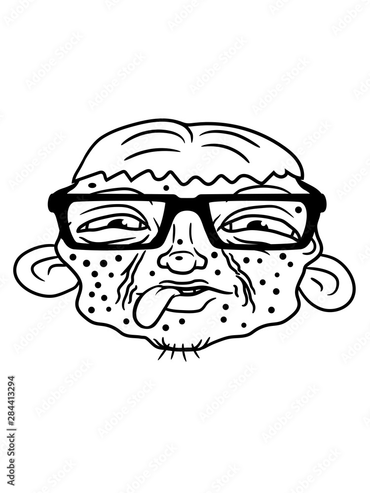 nerd pickel hornbrille akne ekelig hässlicher mann gesicht kopf ...